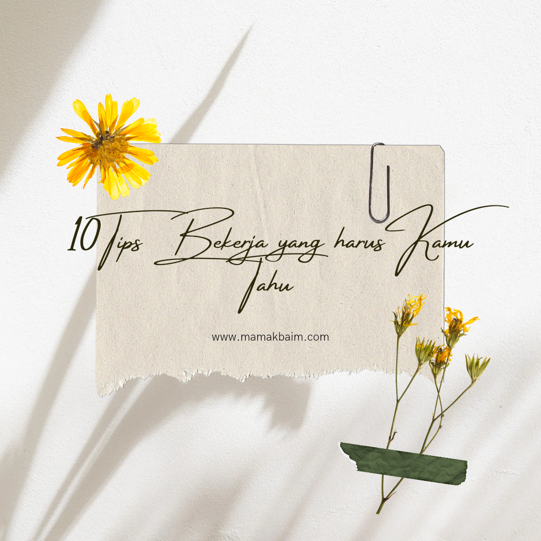 10 Tips Bekerja yang harus Kamu Tahu! – Mamak baim
